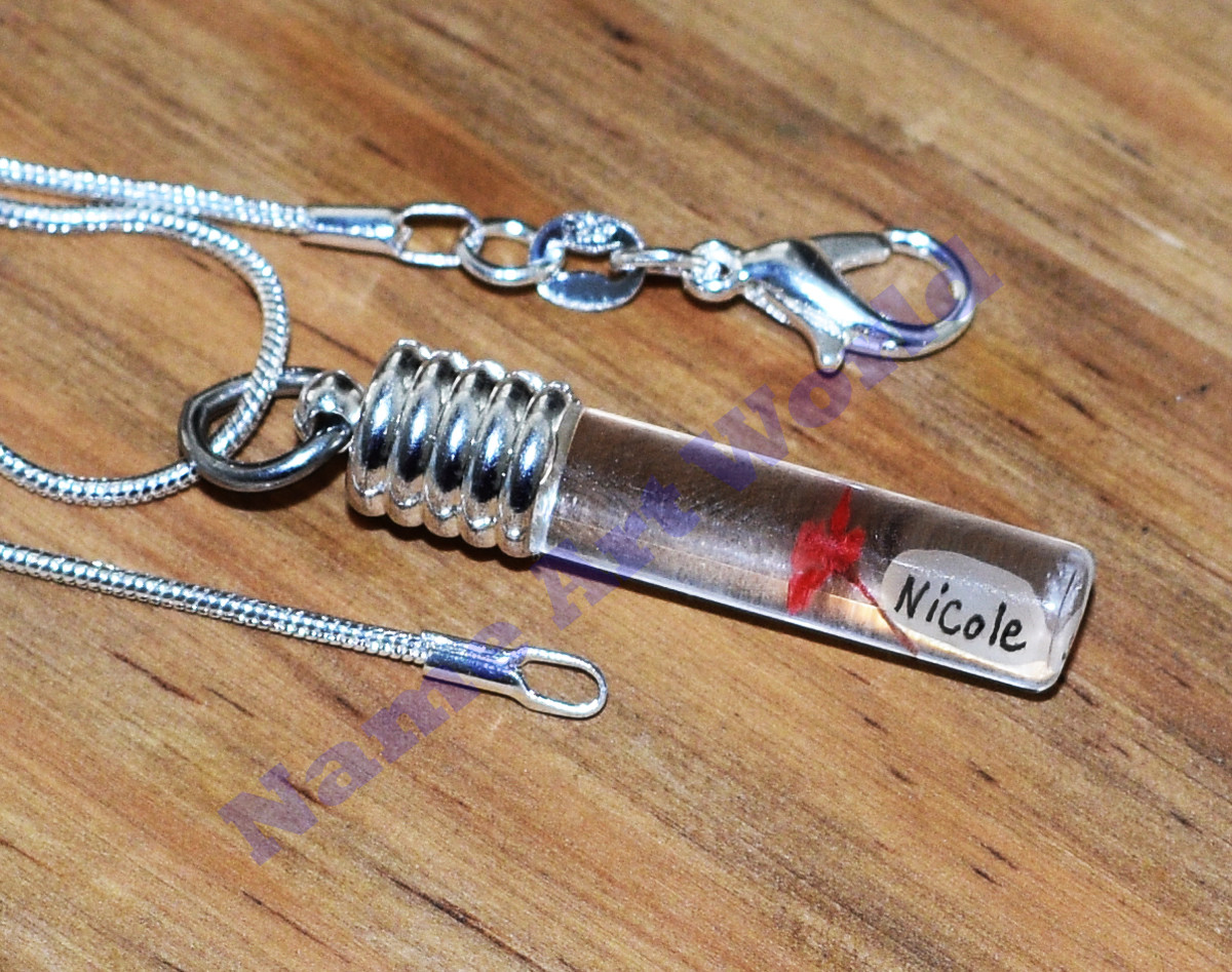 Name on Rice jewelry, handmade rice necklaces and key chains