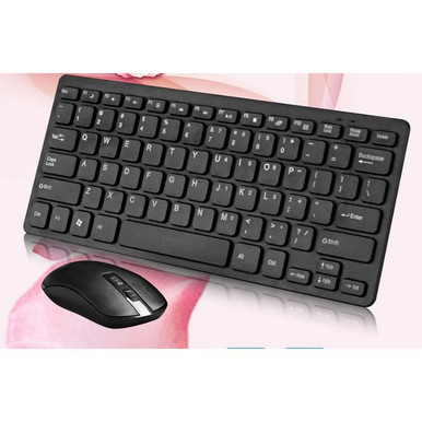2.4G Wireless Mini KB +Wireless Mouse suite (Black) - Look4Computer