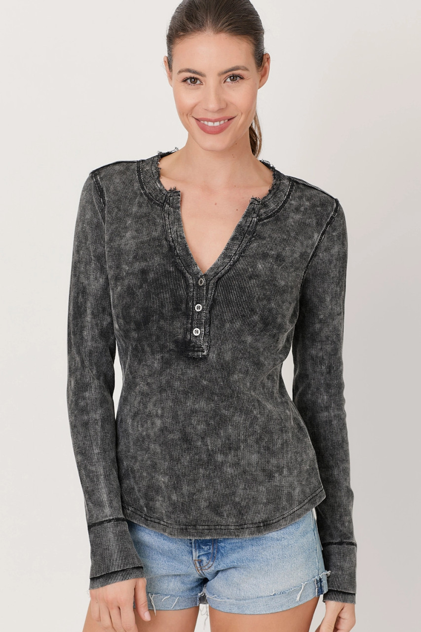 Shop Washed Thermal Henley From Mystree -- Scout & Molly's at North ...
