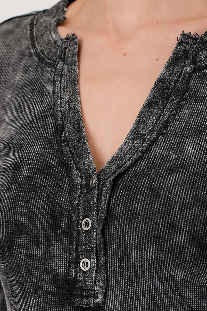 Shop Washed Thermal Henley From Mystree -- Scout & Molly's at North ...