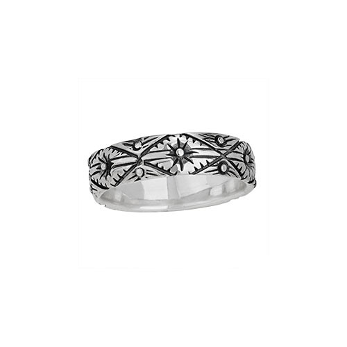 Etched Aztec Band Ring