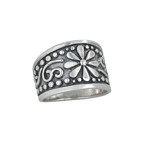 Flower Dot Band Ring