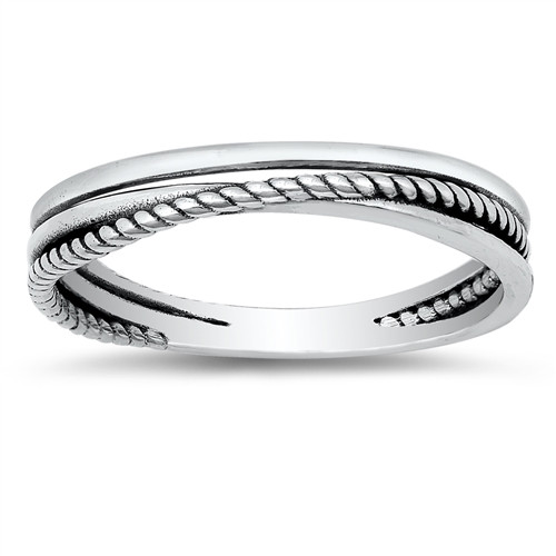 Triple Band Ring with Roping