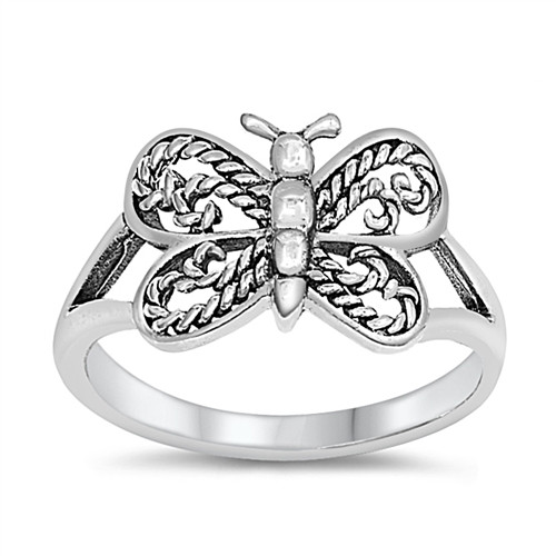 Open Butterfly Ring with Roping