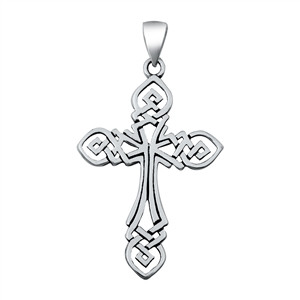 Sterling Silver Celtic Design Cross Pendant
