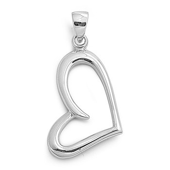 Sideways Open Heart Dangle Pendant