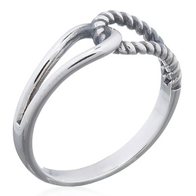 Sterling Silver Smooth - Roped Twined Strings Ring