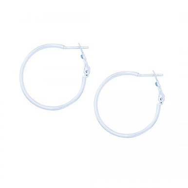 Sterling Silver Thin Omega Back Hoop