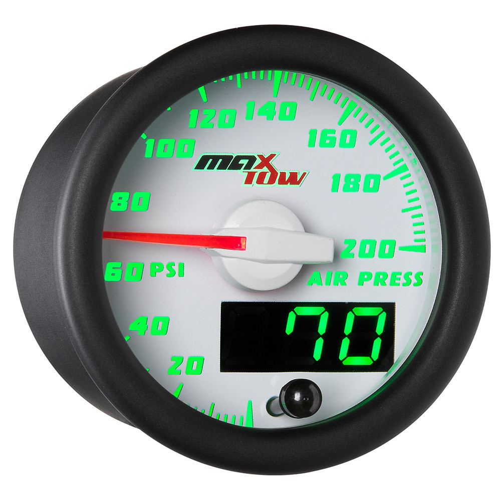 MaxTow Double Vision Gauge MaxTow Double Vision 200 PSI Air Pressure ...