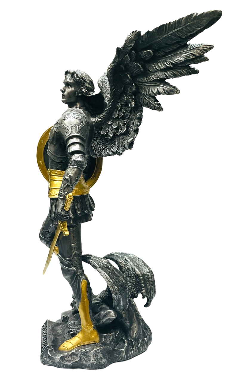 Archangel Saint Michael Statue: Sword & Shield - Bronze Finish (10 ...