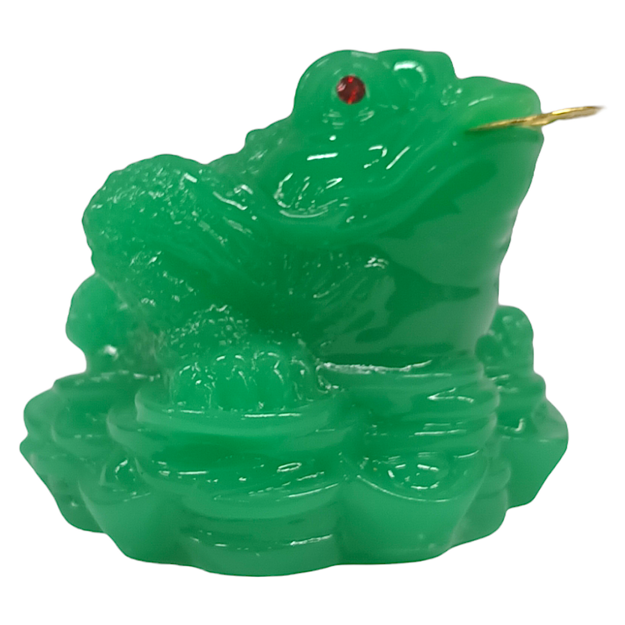 Lucky Jade Green Money Frog With Coin In Mouth 3.5" Statue - Botanica ...