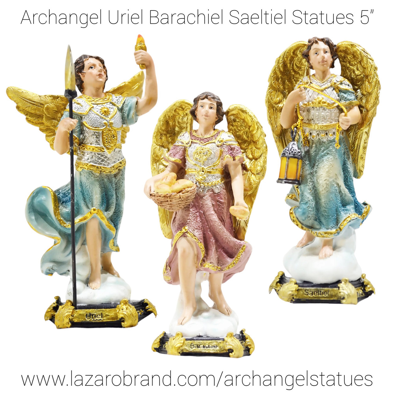 Archangel Barachiel Statue: Angel of Blessings (5”) - Botanica San Lazaro