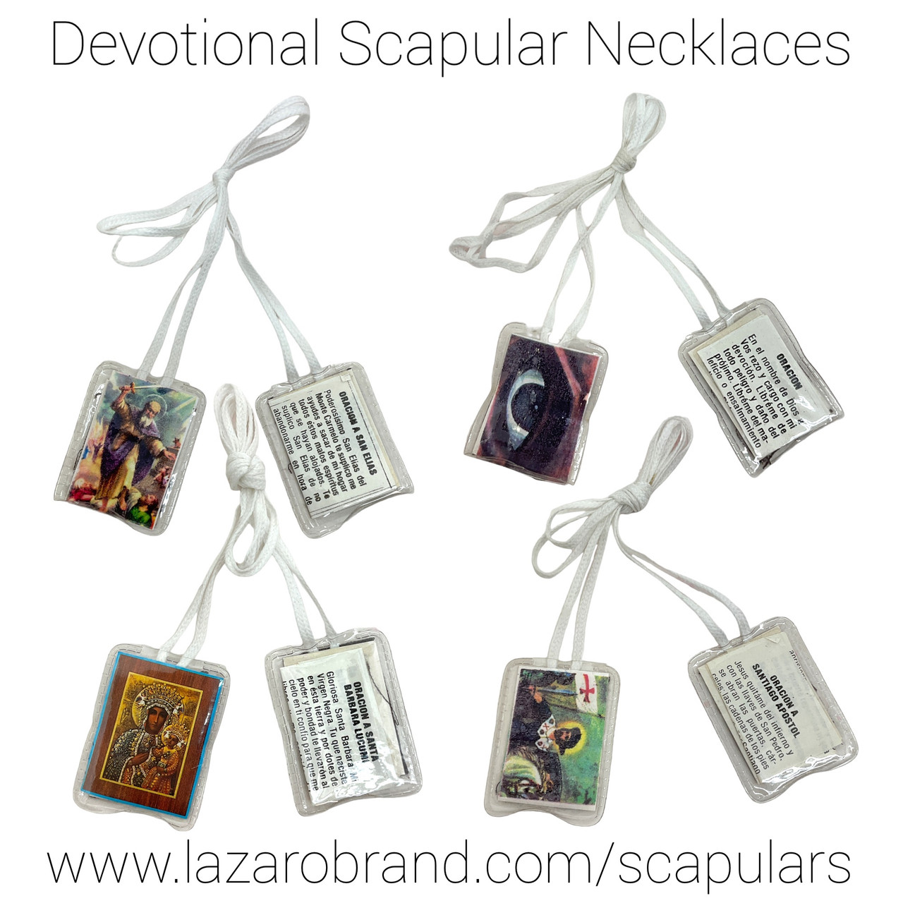 Angel De La Guarda / Devotional Plastic Covered Scapular / Escapulario ...