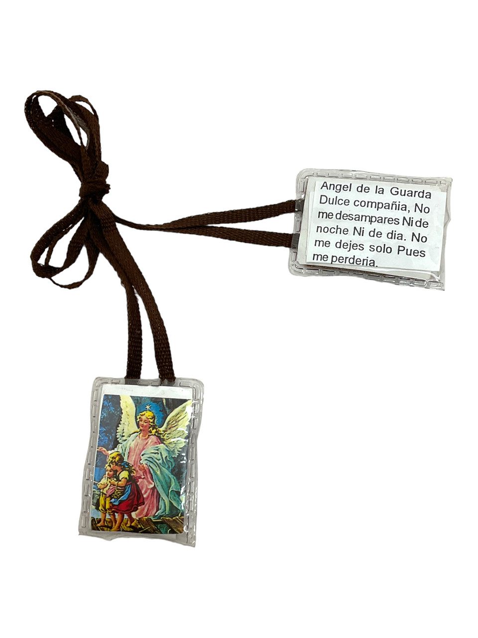 Angel De La Guarda / Devotional Plastic Covered Scapular / Escapulario ...