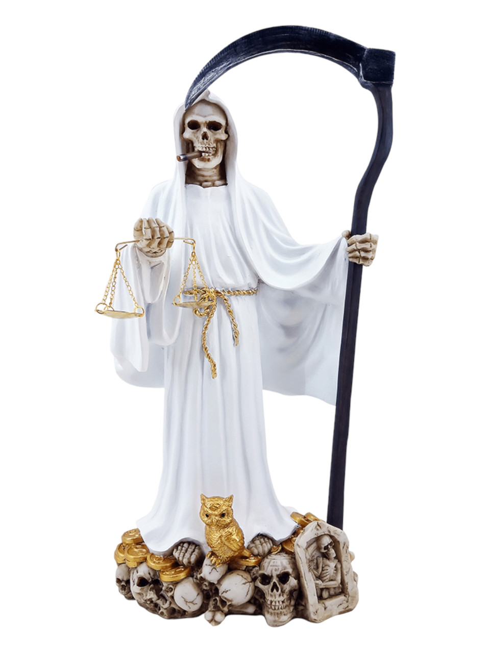 Santa Muerte Statue: White (13") - Lazaro Brand Spiritual Store