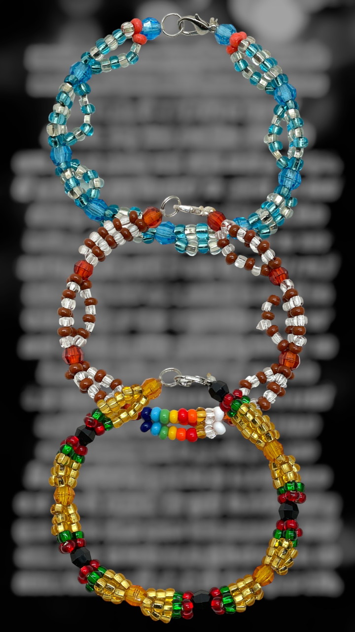 Orisha Obatala Fancy Eleke Bead Clasp Bracelet 8" For Protection ...