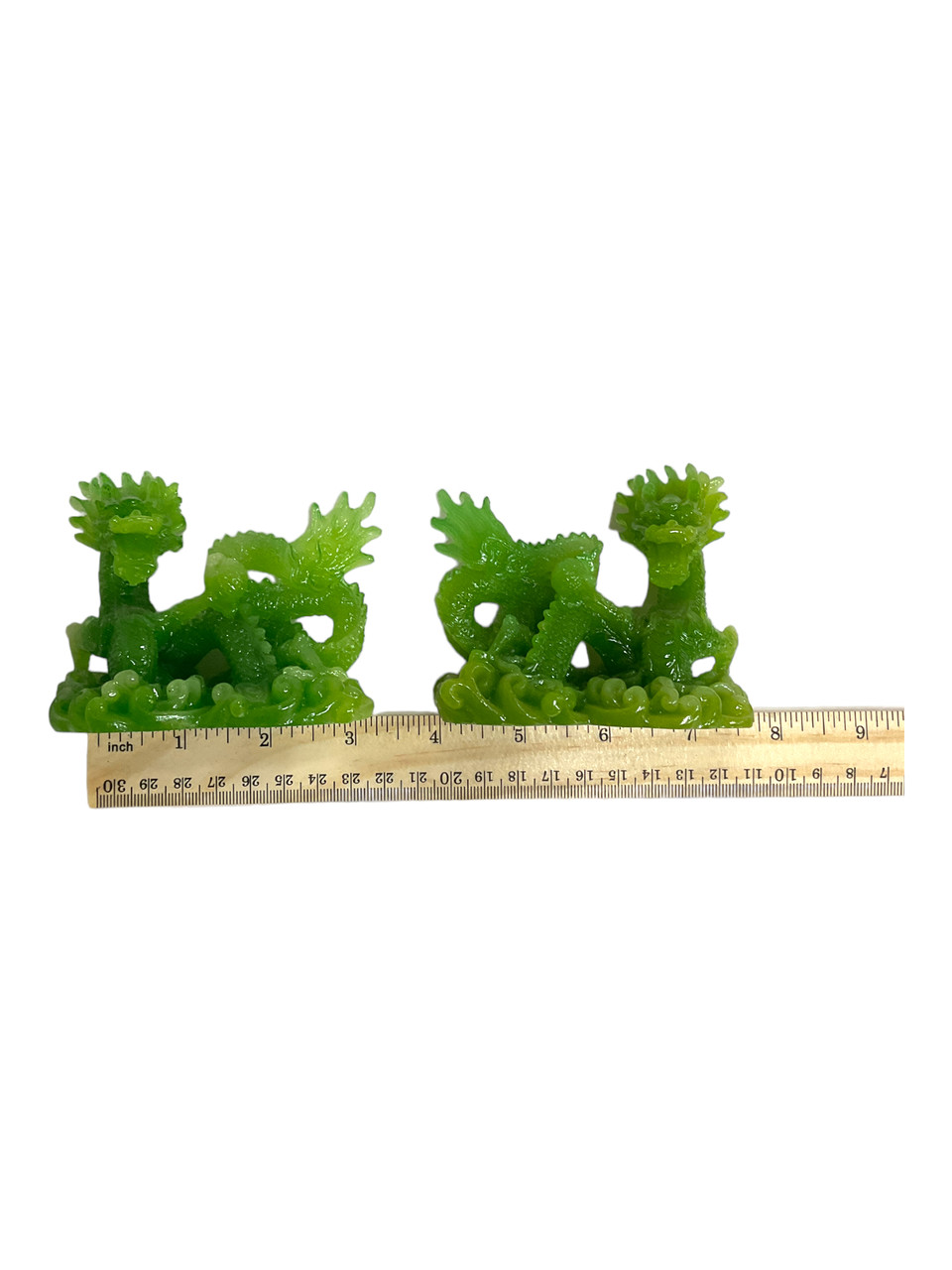 Feng Shui Green Dragon Facing Right 4” Resin Figurine For Good Luck ...