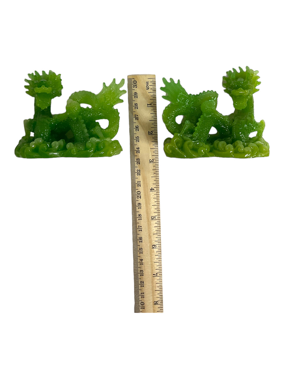 Feng Shui Green Dragon Facing Right 4” Resin Figurine For Good Luck ...