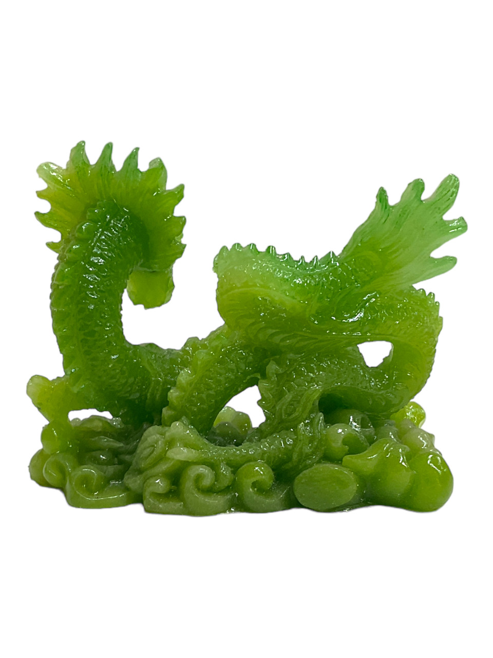 Feng Shui Green Dragon Facing Right 4” Resin Figurine For Good Luck ...