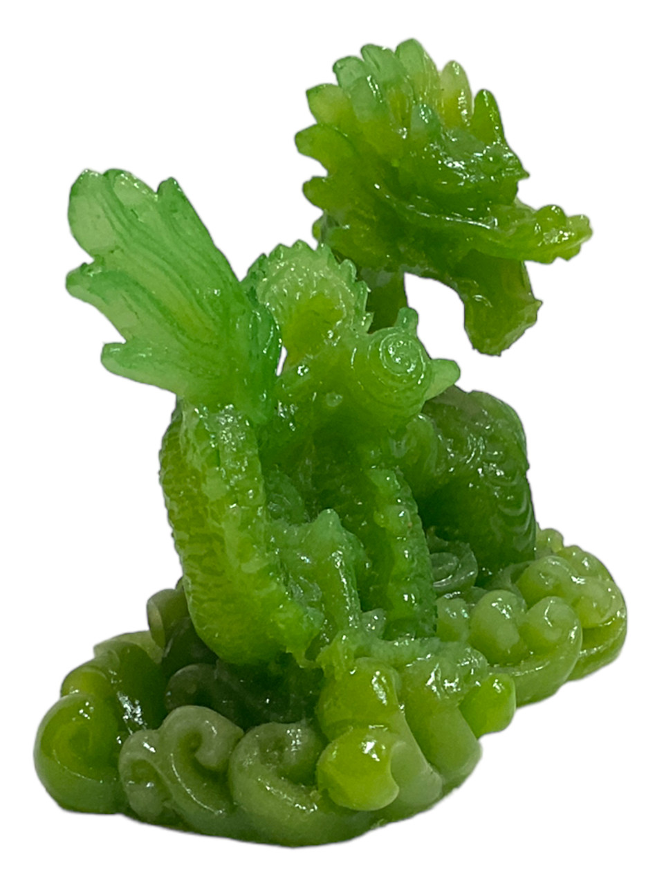 Feng Shui Green Dragon Facing Right 4” Resin Figurine For Good Luck ...