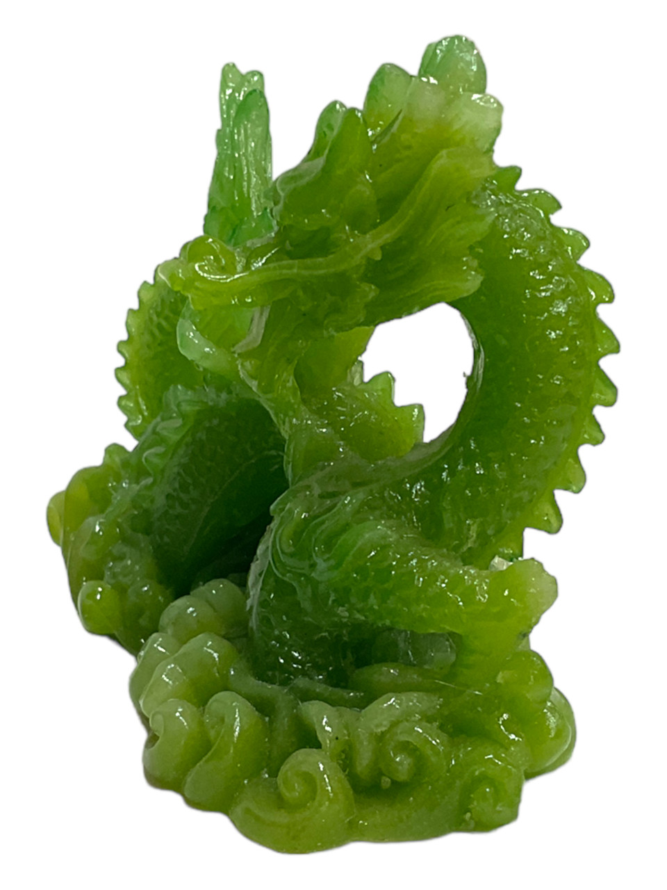 Feng Shui Green Dragon Facing Right 4” Resin Figurine For Good Luck ...