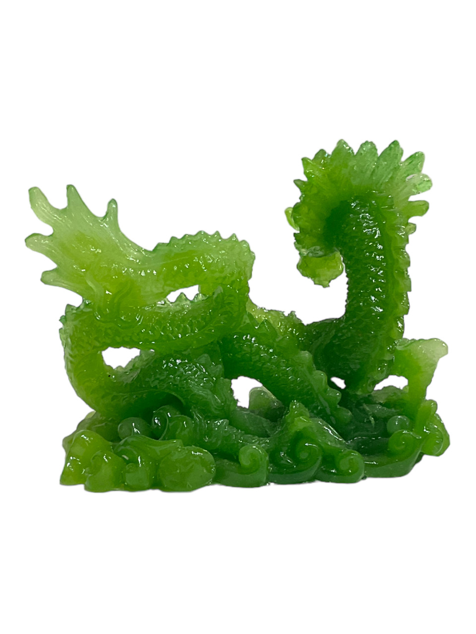 Feng Shui Green Dragon Facing Left 4” Resin Figurine For Good Luck ...
