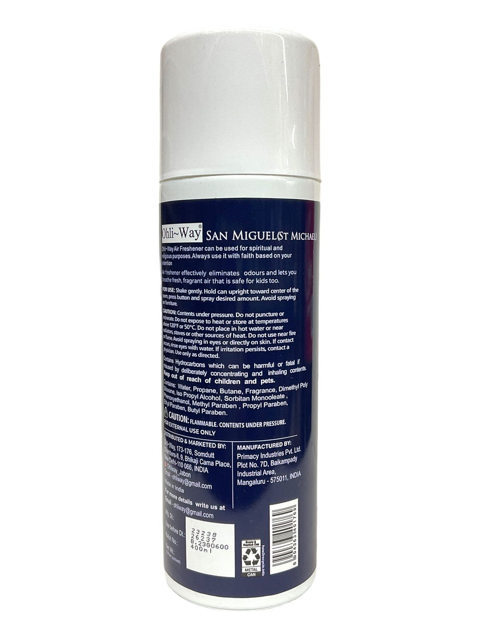 Saint Michael San Miguel Air Freshener Aerosol Spray - Defense ...