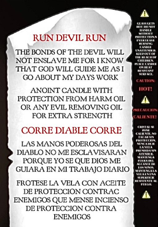 Red Run Devil Run 7 Day Prayer Candle – Courage, Protection, and Power