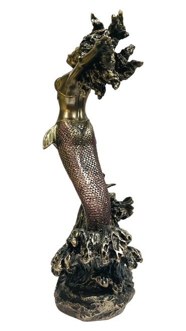 Orisha Yemaya Mermaid Resin Statue Bronze Finish 9.25” - Lazaro Brand ...