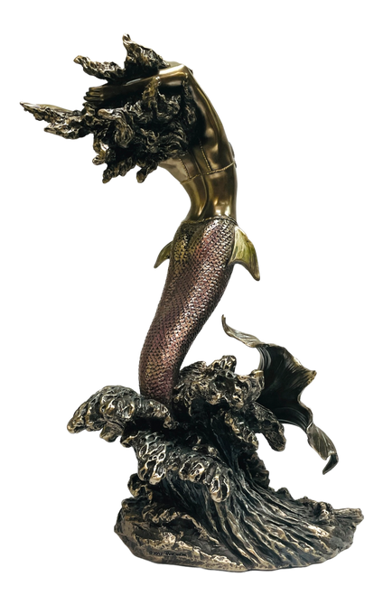 Orisha Yemaya Mermaid Resin Statue Bronze Finish 9.25” - Lazaro Brand ...