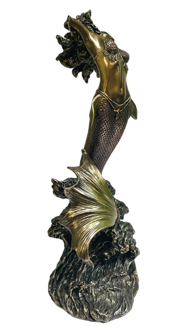 Orisha Yemaya Mermaid Resin Statue Bronze Finish 9.25” - Lazaro Brand ...