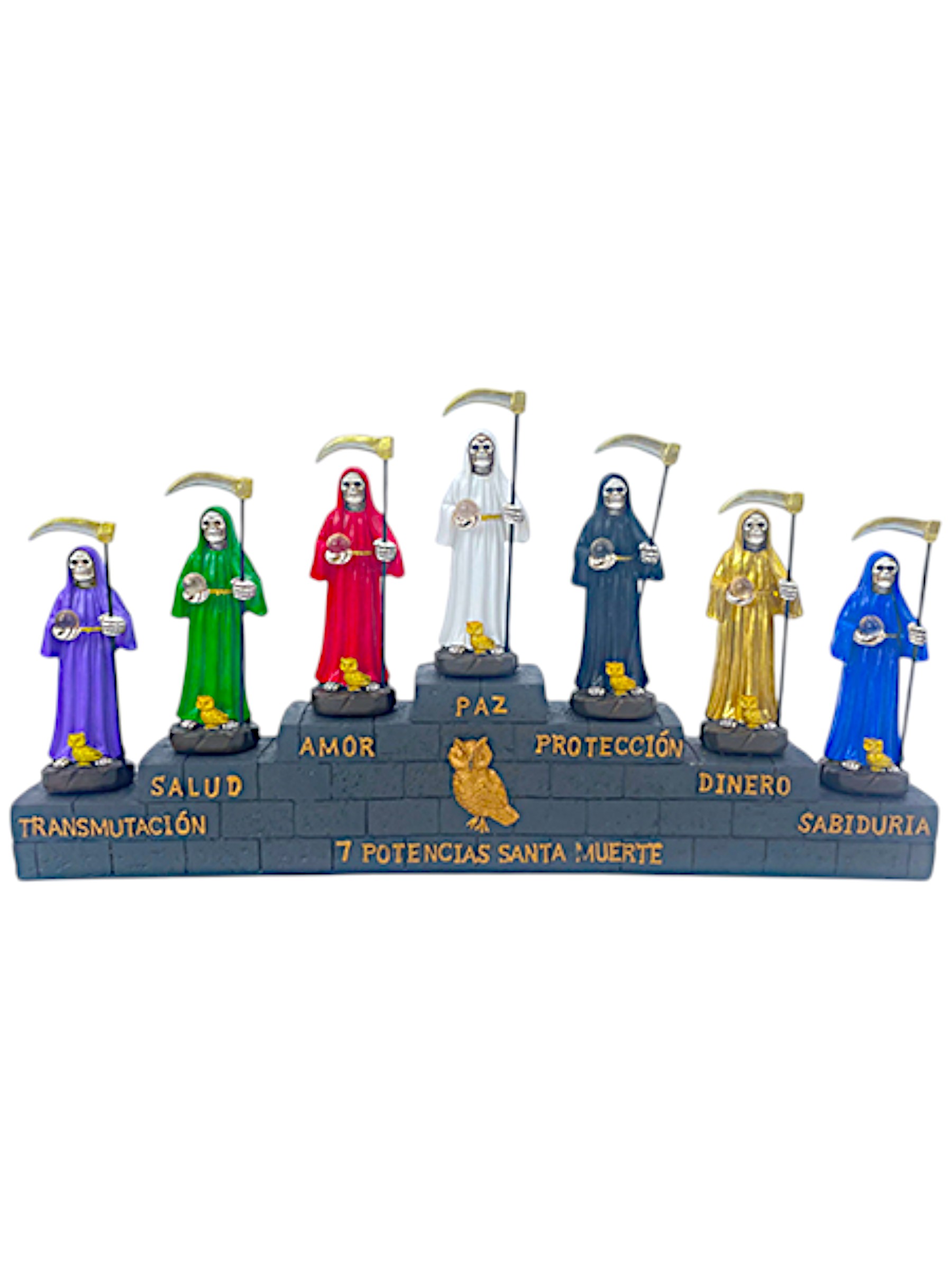 7 Potencias Santa Muerte Statue: Embrace The Seven Powers (13")