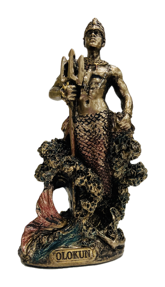 Orisha Olokun Statue: The Ruler Of The Waters (4") - Botanica San Lazaro