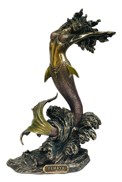 Orisha Yemaya Statue: Mermaid Resin Bronze Finish (9.25”) - Botanica ...