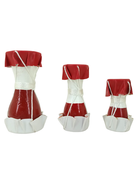 Orisha Shango Mini Drums / Red & White / 3 Piece Set / Tamborcitos De ...