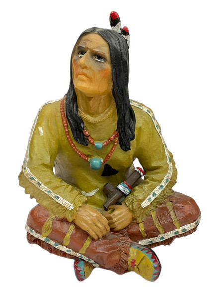 Native American Indian Elder Statue: Sitting Down - Symbol of Family ...