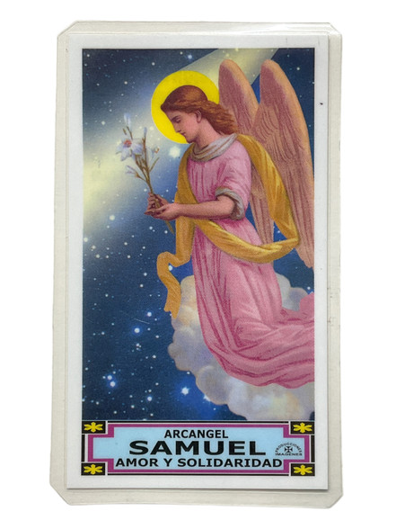 Arcángel Samuel Laminated Prayer Card: Love & Harmony (Spanish 4” x 2.5 ...