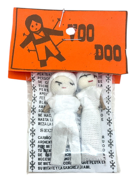White Mini Voodoo Doll Set - Purity & Spiritual Protection