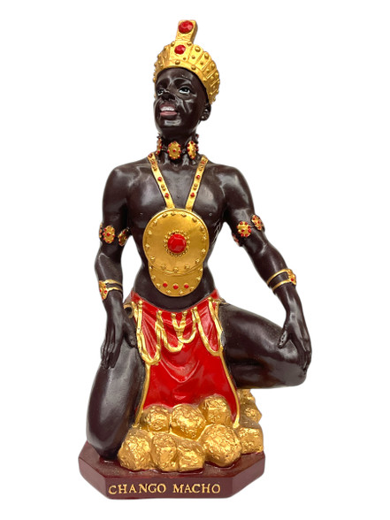 Chango Macho Statue 8" - Honor the Orisha of Thunder and Fire