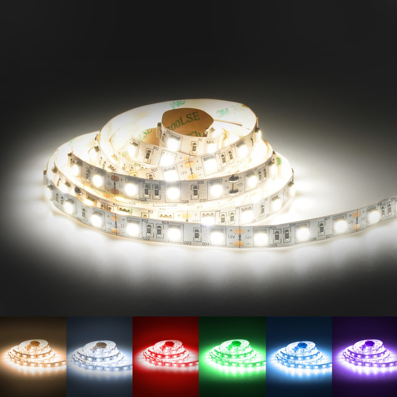 Spectric Single Colour LED Strip Lights 60 x 5050 SMD 14.4W 1020 Lumens