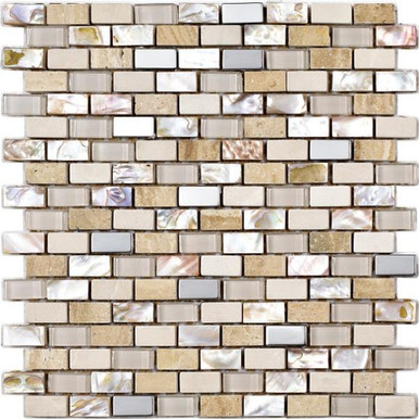 Nacar Arena Brick Glass Stone Mosaic - EACH - Tile Outlets of America