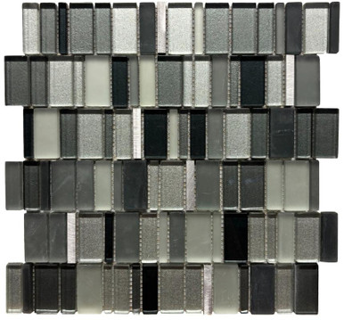 Meteor Nickel Random Glass & Metal Mosaic 12x12 - EACH - Tile Outlets ...