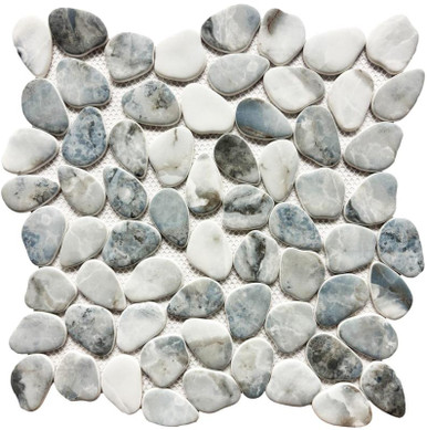 Sky Blue Pebble Glass Mosaic 12x12 - EACH - Tile Outlets of America