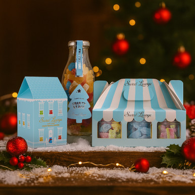 Festive Trio Gift Set – House Box, Mini Sweet Shop & Fruity Stars Jar ...