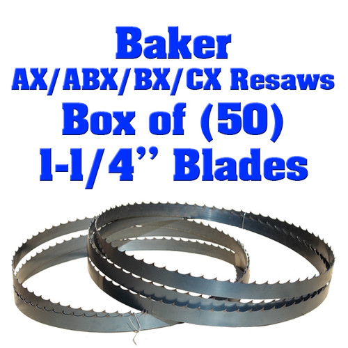 Bulk 1-1/4" Blades for Baker AX/ABX/BX/CX Resaws - Cook's Saw Store