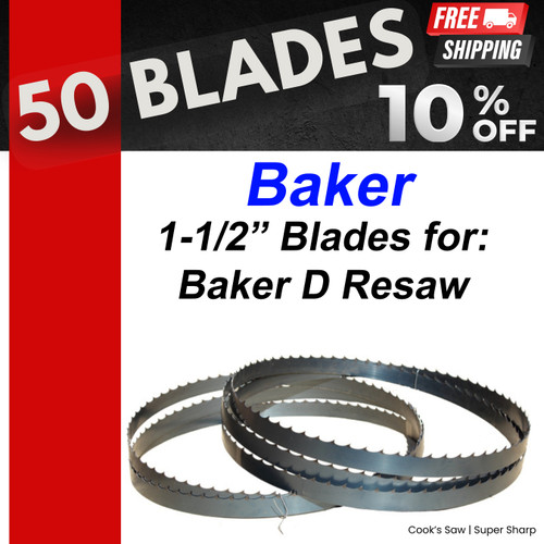 Bulk 1-1/2" blades for Baker D Resaw - Cook's Saw Store