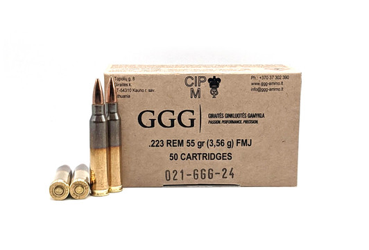 GGG .223 REM 55GR FMJ - New Brass - 1,200 Round Case - 2A Warehouse