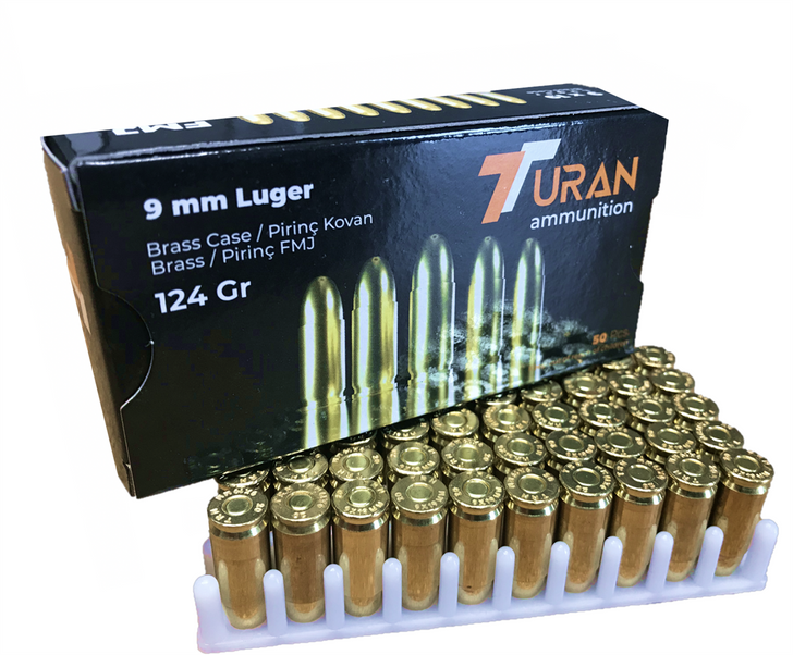 TURAN 9MM 124GR Full Metal Jacket - New Brass - 500 Rounds Turan Pistol ...