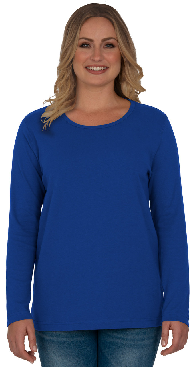 Style # 1009 - Round Neck Long Sleeve Top - Distinct Apparel