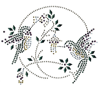 Ovrs30 - Hummingbirds w/ Flowers in Circle- ON SALE! - Distinct Apparel